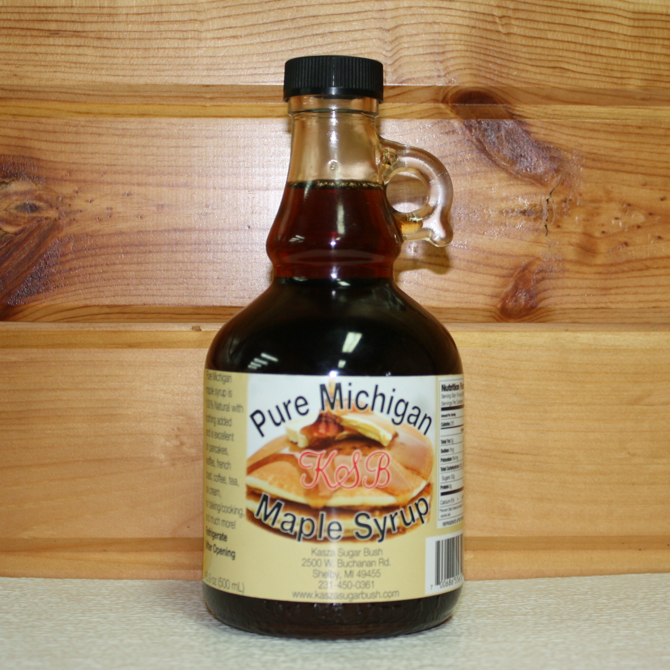 Pure Maple Syrup Glass Gallon in MI - 16.9 oz | Kasza Sugar Bush